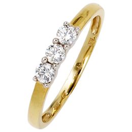 Goldring Jobo Fingerringe Gr. 50, Gelbgold 333-Weißgold 333, goldfarben (gelbgold 333) Damen Fingerringe 333 Gold bicolor mit Zirkonia