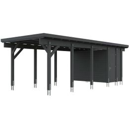 Carport-Geräteraum Kiehn-Holz Gerätehäuser grau (anthrazit) Zubehör BxT: 299x174 cm, nur für Carport KH 320321