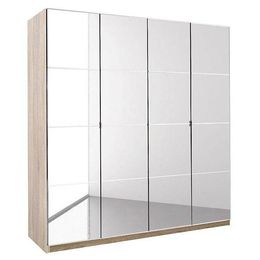 Kleiderschrank Priess "Malaga" Schränke Gr. B/H/T: 185 cm x 193 cm x 54 cm, 4 St., braun (struktureichefarben hell) mit Spiegelfront