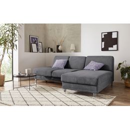 Sit & More Ecksofa SIT & MORE "Clio L-Form", grau, B:246cm H:89cm T:165cm, Sofas, Ecksofa, wahlweise mit Bettfunktion oder Vorziehsitz und Bettkasten, Federkern