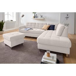 Sit & More Ecksofa SIT & MORE "Picasso L-Form", beige (linen), B:233cm H:80cm T:196cm, Struktur fein (100% Polyester), Sofas, Ecksofa, wahlweise mit Bettfunktion und Bettkasten