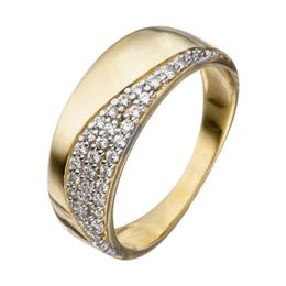 Goldring Jobo Gr. 50, gold (gelbgold 333), Fingerringe, Damen, 50, Gelbgold 333, 333 Gold mit Zirkonia