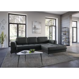 Sit & More Ecksofa SIT & MORE "Bendigo L-Form", schwarz, B:284cm H:87cm T:175cm, Sofas, Ecksofa, inklusive Sitztiefenverstellung, Bodenfreiheit 15 cm, 2 Fu&szlig;farben