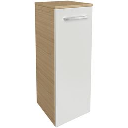 Midischrank Fackelmann "B.Style" Schränke Gr. B/H/T: 30,2 cm x 82,6 cm x 32 cm, 1 St., beige (sandeiche, weiß) Bad-Midischrank Badmöbel