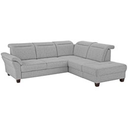 Ecksofa Home Affaire "Solvei L-Form", silber, B:260cm H:104cm T:235cm, Luxus-Microfaser Lederoptik (100% Polyester);Struktur (100% Polyester);Luxus-Microfaser ALTARA NUBUCK (100% Polyester), Sofas, Ecksofa, wahlweise auch mit Kopfteilverstellung und Bettfunktion, Federkern