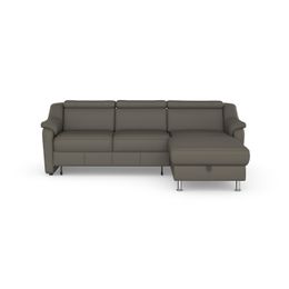 Sit & More Ecksofa SIT & MORE "Freetown L-Form", grau (delphine), B:257cm H:84cm T:166cm, Sofas, Ecksofa, inklusive Kopfteilverstellung und komfortablem Federkern