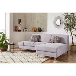 Sit & More Ecksofa SIT & MORE "Clio L-Form", silber, B:246cm H:89cm T:165cm, Sofas, Ecksofa, wahlweise mit Bettfunktion oder Vorziehsitz und Bettkasten, Federkern