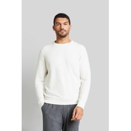 Rundhalspullover Bugatti Gr. XXL, beige (ecru) Herren Pullover mit Waffelstruktur