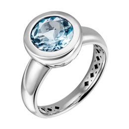 Fingerring Jobo Fingerringe Gr. 50, Silber 925 (Sterlingsilber), silberfarben (silber 925, blau) Damen Fingerringe 925 Silber mit Blautopas