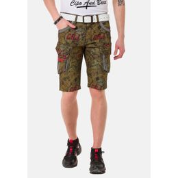 Cipo & Baxx Shorts CIPO & BAXX Gr. 32, US-Größen, grün (khaki) Herren Hosen Shorts mit trendigen Cargotaschen
