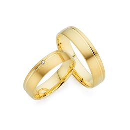 Phoenix Trauring PHÖNIX "Schmuck Geschenk Gold 333 Ehering LIEBE versch. Varianten" Fingerringe Gr. 49, ohne Brillant, Gelbgold 333, 5,0 mm, gelb (gelbgoldfarben) Trauringe Made in Germany, wahlweise mit oder ohne Brillant