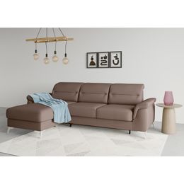 Sit & More Ecksofa SIT & MORE "Sinatra L-Form", braun (espresso), B:258cm H:85cm T:170cm, 98% Polyester, 2% Polyamid, Sofas, Ecksofa, mit Recamiere, optinal mit Kopfteilverstellung und Armteilfunktion