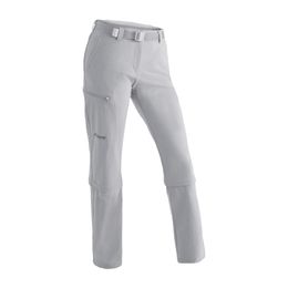 Funktionshose Maier Sports "Arolla" Gr. 36, Normalgrößen, grau (hellgrau) Damen Hosen Wanderhose, zipp-off Outdoor-Hose, 3 Taschen, Regular Fit