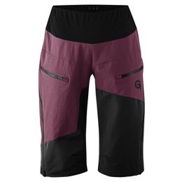 Radhose Gonso "LOMASO" Gr. 44, Normalgrößen, lila (dunkellila) Damen Hosen Sporthosen Herren Bike-Shorts, MTB Fahrradhose mit Sitzpolster, Bund flexibel