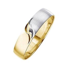 Trauring Firetti "Schmuck Geschenk Gold 375 Hochzeit Ehering "LIEBE"" Fingerringe Gr. 16,5, ohne Brillant, Gelbgold 375, 5 mm, goldfarben (gelbgoldfarben, weißgoldfarben) wahlweise mit oder ohne Brillant