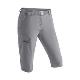 Caprihose Maier Sports "Inara slim 3/4" Gr. 44, Normalgrößen, grau (hellgrau) Damen Hosen Wanderhose, atmungsaktive Outdoorhose, 34 Hose mit 3 Taschen