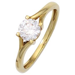 Goldring Jobo Gr. 50, gold (gelbgold 333), Fingerringe, Damen, 50, Gelbgold 333, 333 Gold mit Zirkonia