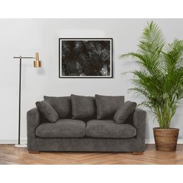 2-Sitzer Home Affaire "Coray", grau (anthrazit), B:175cm H:80cm T:113cm, 100% PES, Sofas, extra weich und kuschelig, F&uuml;llung mit Federn und Daunen