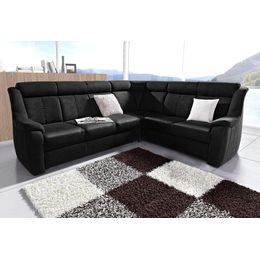 Sit & More Ecksofa SIT & MORE "Basel L-Form", schwarz, B:261cm H:98cm T:211cm, Altara Nubuck, Luxus-Microfaser (100% Polyester;PRIMABELLE-Microfaser, Luxus-Microfaser (100% Polyester;SOFTLUX-Kunstleder;NaturLEDER (echtes Rindsleder), Sofas, Ecksofa, wahlweise mit Relaxfunktion