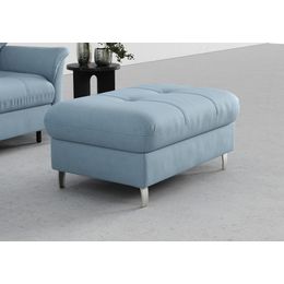 Sit & More Hocker SIT&MORE "Marano" Gr. B/H/T: 102 cm x 43 cm x 67 cm, Soft clean, mit Stauraum-Fußfarbe: Nickel satiniert, blau (hellblau) mit Stauraum