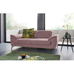 Sit & More 2-Sitzer SIT & MORE "Percy", lila (flieder), B:197cm H:80cm T:112cm, Sofas, 15 cm Fu&szlig;h&ouml;he, Sitztiefenverstellung, wahlweise Kopfteilverstellung