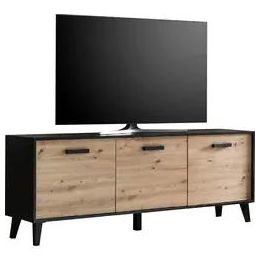 HOMETREND TV-Schrank INOSIGN "ARTONA" Schränke Gr. B/H/T: 186cm x 67,9cm x 39,3cm, Soft Close, 3 St., Basisausführung, schwarz (artisan/schwarz) TV-Sideboard Breite ca. 186 cm