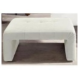 Polsterhocker exxpo - SOFA FASHION Hocker Gr. B/H/T: 100cm x 49cm x 54cm, NaturLEDER, weiß Breite 100 cm