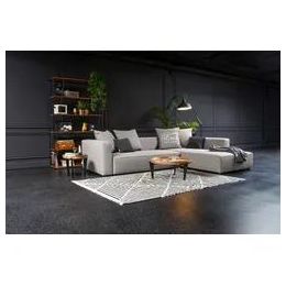 Ecksofa Tom Tailor HOME "HEAVEN CASUAL M" Sofas Gr. B/H/T: 282cm x 85cm x 221cm, Struktur fein TBO, Recamiere rechts, ohne Bettfunktion-ohne Bettkasten, grau (powder grey tbo 39) aus der COLORS COLLECTION, wahlweise mit Bettfunktion & Bettkasten