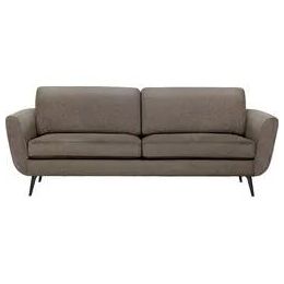 2,5-Sitzer furninova "Smile mit tollem Sitzkomfort, elegant und bequem" Sofas Gr. B/H/T: 217 cm x 85 cm x 93 cm, Velours, ohne Bettfunktion, braun (earth) im skandinavischen Design