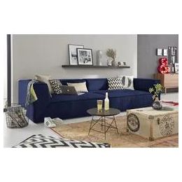 Big-Sofa Tom Tailor HOME "BIG CUBE" Sofas Gr. B/H/T: 270cm x 66cm x 122cm, Samtstoff TSV, ohne Sitztiefenverstellung, blau (indigo tsv 6) Tom Tailor Big-Sofa >>BIG CUBE<<, in 3 Breiten, Tiefe 122 cm