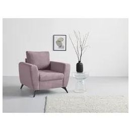 Sessel Inosign "Lörby" Gr. Luxus-Microfaser weich, B/H/T: 96 cm x 90 cm x 92 cm, rosa (flamingo) Polstersessel Belastbarkeit bis 140kg pro Sitzplatz, auch mit Aqua clean-Bezug