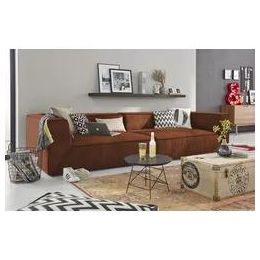 Big-Sofa Tom Tailor HOME "BIG CUBE" Sofas Gr. B/H/T: 270cm x 66cm x 122cm, Samtstoff TSV, ohne Sitztiefenverstellung, braun (copper tsv 22) Tom Tailor Big-Sofa >>BIG CUBE<<, in 3 Breiten, Tiefe 122 cm