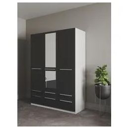 Drehtürenschrank Priess "Barcelona" Schränke Gr. B/H/T: 140 cm x 193 cm x 54 cm, mit Spiegel, ohne Beleuchtung, 3 St., schwarz (schwarz, weiß) in vielen Farben und Ausführungen