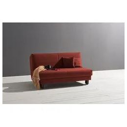 ell+ell Schlafsofa ELL + "Enny" Sofas Gr. B/T: 180cm x 100cm, Flachgewebe, Kaltschaum, ohne Relaxfunktion, rot Breite 180 cm, Liegehöhe 40 Füße schwarz