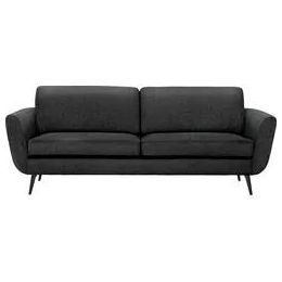 2,5-Sitzer furninova "Smile mit tollem Sitzkomfort, elegant und bequem" Sofas Gr. B/H/T: 217cm x 85cm x 93cm, Struktur, ohne Bettfunktion, blau (night) im skandinavischen Design