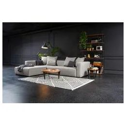 Ecksofa Tom Tailor HOME "HEAVEN CASUAL M" Sofas Gr. B/H/T: 282cm x 85cm x 221cm, Struktur fein TBO, Recamiere links, mit Bettfunktion-mit Bettkasten, grau (powder grey tbo 39) aus der COLORS COLLECTION, wahlweise mit Bettfunktion & Bettkasten