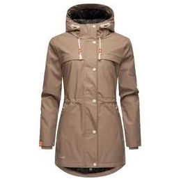 Regenmantel Navahoo "Rainy Forest" Gr. L (40), grau (taupe) Damen Mäntel modischer Outdoor Regenparka