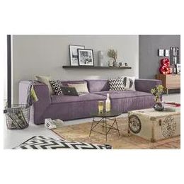 Big-Sofa Tom Tailor HOME "BIG CUBE" Sofas Gr. B/H/T: 300cm x 66cm x 122cm, Samtstoff TSV, ohne Sitztiefenverstellung, lila (lavender tsv 18) Tom Tailor Big-Sofa >>BIG CUBE<<, in 3 Breiten, Tiefe 122 cm