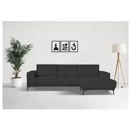 Ecksofa Places of Style "Oland" Sofas Gr. B/H/T: 280cm x 85cm x 152cm, Flachgewebe, Recamiere rechts, grau (anthrazit) 280 cm, im zeitlosem Design und hochwertiger Verabeitung