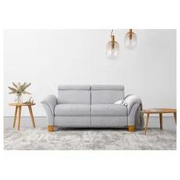 2,5-Sitzer Home Affaire "Lindgren" Sofas Gr. B/H/T: 185 cm x 84 cm x 93 cm, Struktur, ohne TV-Funktion motorisch-ohne Kopfteilverstellung-mit Federkern, silberfarben (silber) wahlweise mit TV-Funktion, links oder beidseitig, Kopfteilverstellung