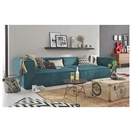 Big-Sofa Tom Tailor HOME "BIG CUBE" Sofas Gr. B/H/T: 300cm x 66cm x 122cm, Samtstoff TSV, ohne Sitztiefenverstellung, grün (emerald tsv 3) Tom Tailor Big-Sofa >>BIG CUBE<<, in 3 Breiten, Tiefe 122 cm