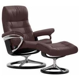 Relaxsessel stressless "Opal", braun, B:79cm H:99cm T:71cm, Leder PALOMA: durchgefärbtes Semianilin-Möbelleder, Leder BATICK: durchgefärbtes und genarbtes Möbelleder, Sessel, mit Signature Base, Größe S, mit Schlaffunktion