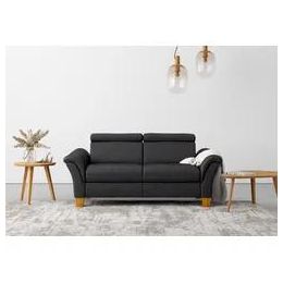 2,5-Sitzer Home Affaire "Lindgren" Sofas Gr. B/H/T: 185 cm x 84 cm x 93 cm, Luxus-Microfaser Florence, ohne TV-Funktion motorisch-ohne Kopfteilverstellung-mit Federkern, grau (anthrazit) wahlweise mit TV-Funktion, links oder beidseitig, Kopfteilverstellung