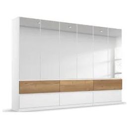 Drehtürenschrank Rauch "Winnipeg" Schränke Gr. B/H/T: 271 cm x 210 cm x 56 cm, Mit Beleuchtung, 6 St., weiß grifflose Front, Schubkästen m. Griffmulde, auch mit Beleuchtung