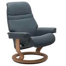 Relaxsessel stressless "Sunrise", blau (atlantic blau batick), B:79cm H:103cm T:73cm, Leder BATICK: BATICK ist ein leicht korrigiertes, durchgefärbtes und genarbtes Möbelleder, bei dem die meisten Unebenheiten und Spuren in der Regel entfernt wurden., Leder PALOMA: PALOMA ist ein durchgefärbtes Semianilin-Möbelleder mit natürlicher Narbung., ROHLEDER Stoff Q2 FARON: Ein fester zuverlässiger Bouclu