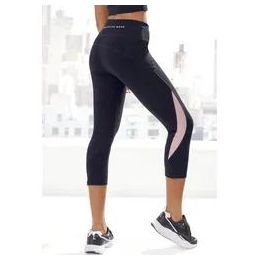 Caprileggings Vivance ACTIVE Gr. S (36/38), N-Gr, schwarz, Damen, Single Jersey, Obermaterial: 53% Baumwolle, 39% Polyester, 8% Elasthan, unifarben, Hosen, Sportleggings mit breitem Komfortbund