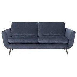 2,5-Sitzer furninova "Smile" Sofas Gr. B/H/T: 197cm x 85cm x 93cm, Velours, ohne Bettfunktion, blau (ocean) im skandinavischen Design