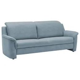 2-Sitzer VILLA BECK "Garda" Sofas Gr. B/H/T: 222cm x 90cm x 106cm, Microfaser, mit Kopfteilverstellung, blau (16 steel) inklusive Kopfteilverstellung, Breite 222cm