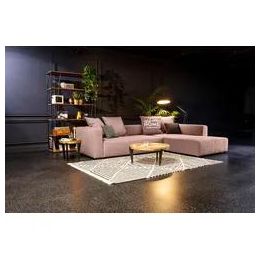 Ecksofa Tom Tailor HOME "HEAVEN CASUAL M" Sofas Gr. B/H/T: 282cm x 85cm x 221cm, Struktur grob TCU, Recamiere rechts, mit Bettfunktion-mit Bettkasten, rosa (light rose tcu 27) aus der COLORS COLLECTION, wahlweise mit Bettfunktion & Bettkasten