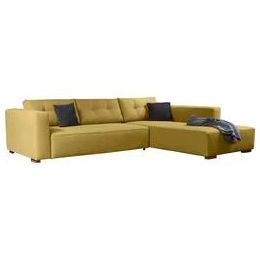 Ecksofa Tom Tailor HOME "HEAVEN CHIC M" Sofas Gr. B/H/T: 282cm x 85cm x 221cm, Struktur fein TBO, Recamiere rechts, mit Bettfunktion-mit Bettkasten, gelb (mustard tbo 5) aus der COLORS COLLECTION, wahlweise mit Bettfunktion & Bettkasten